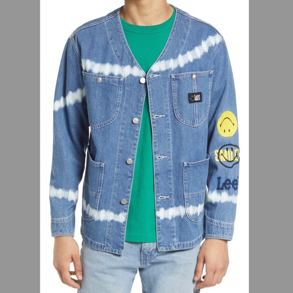 Lee | Jackets & Coats | Smiley X Lee Collarless Patch Logo Embroidered ...